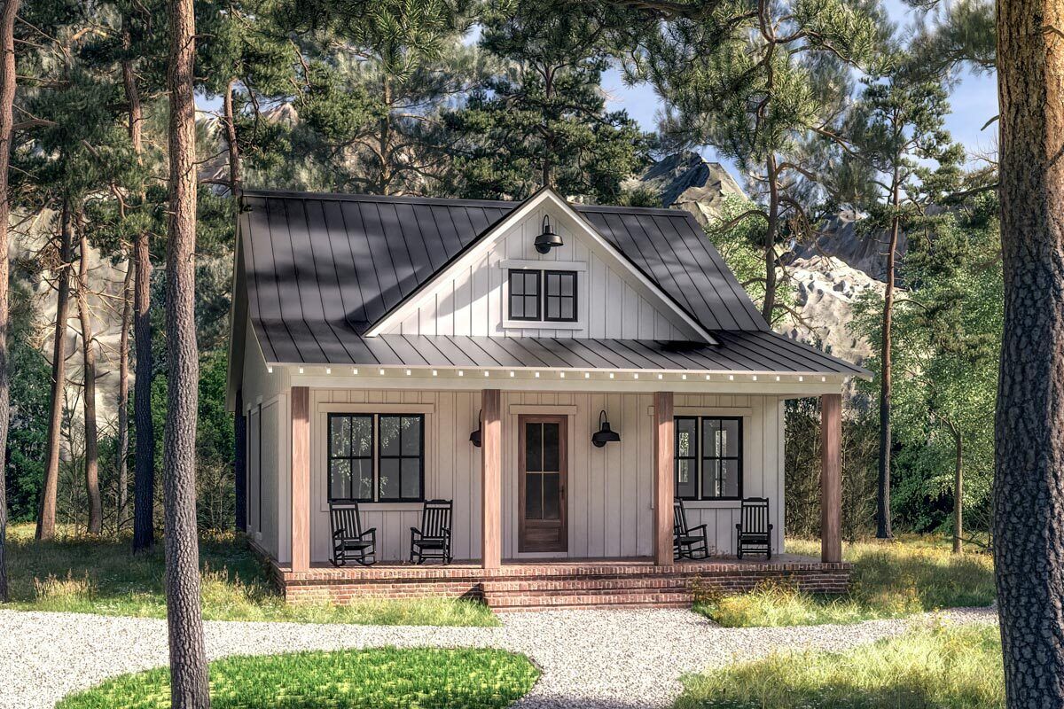 Farmhouse Cottage House Plan with Vaulted Great Room | Budron Homes